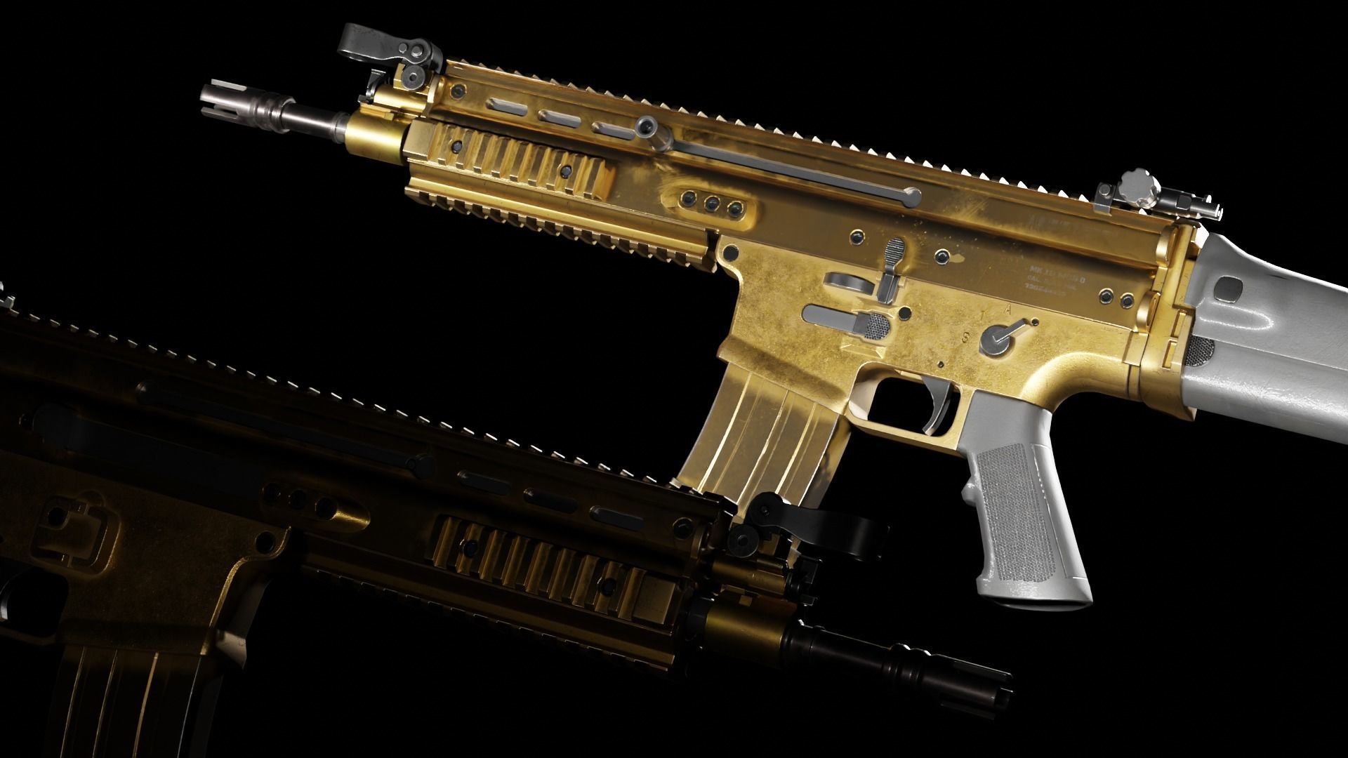 3D model Low Poly FN SCAR Assault Rifle VR / AR / low-poly | CGTrader