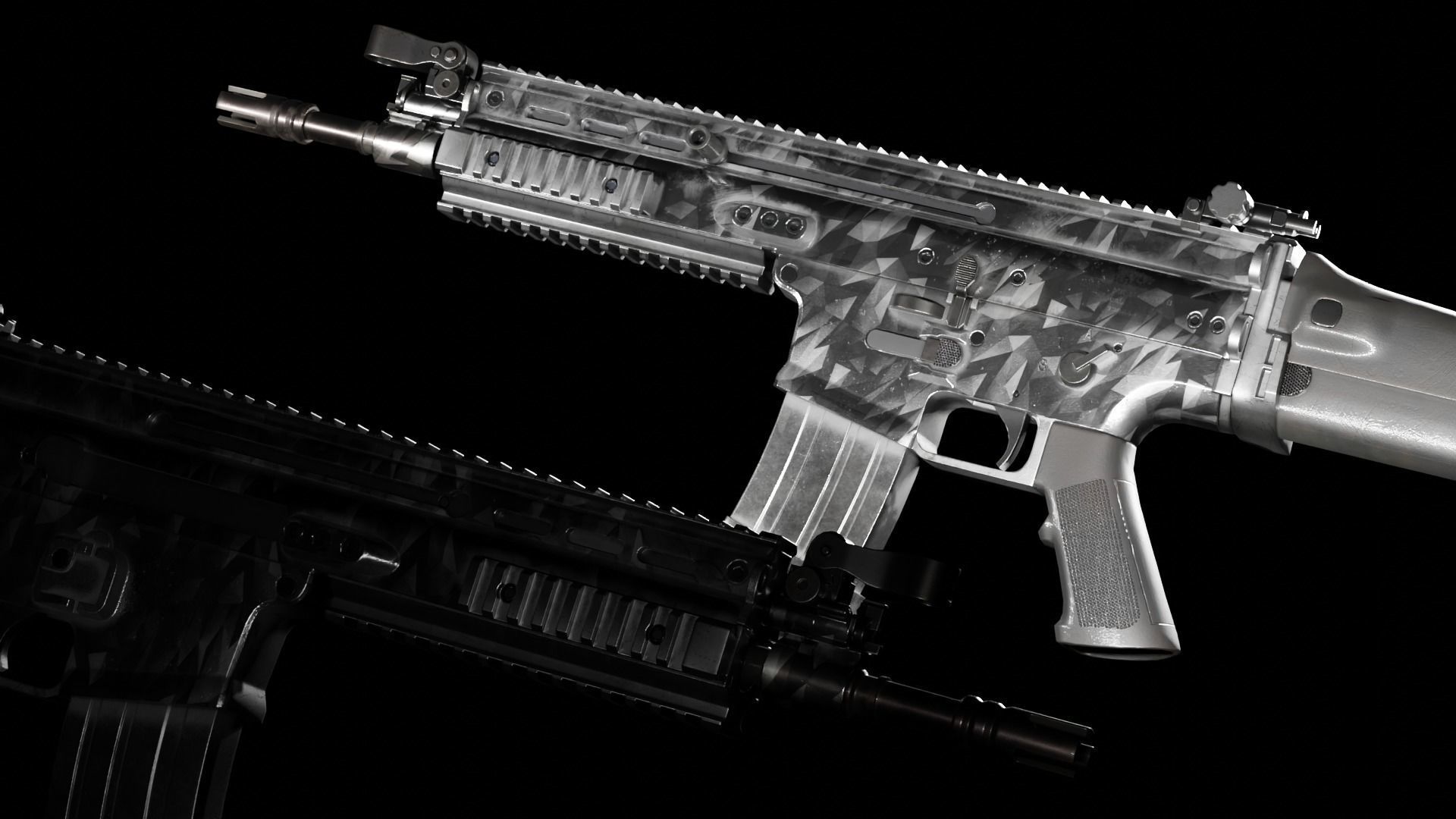 3D model Low Poly FN SCAR Assault Rifle VR / AR / low-poly | CGTrader