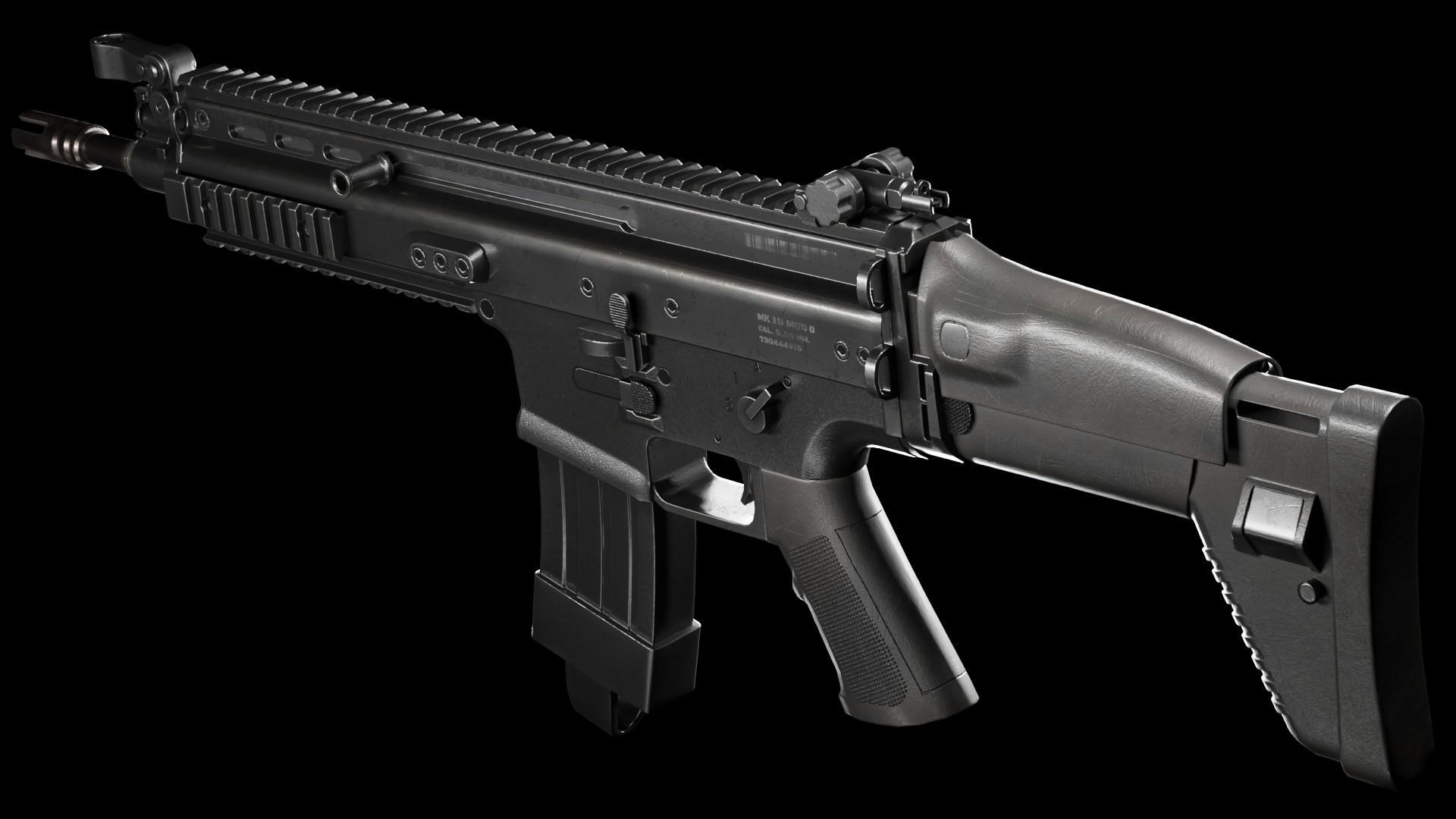 3D model Low Poly FN SCAR Assault Rifle VR / AR / low-poly | CGTrader