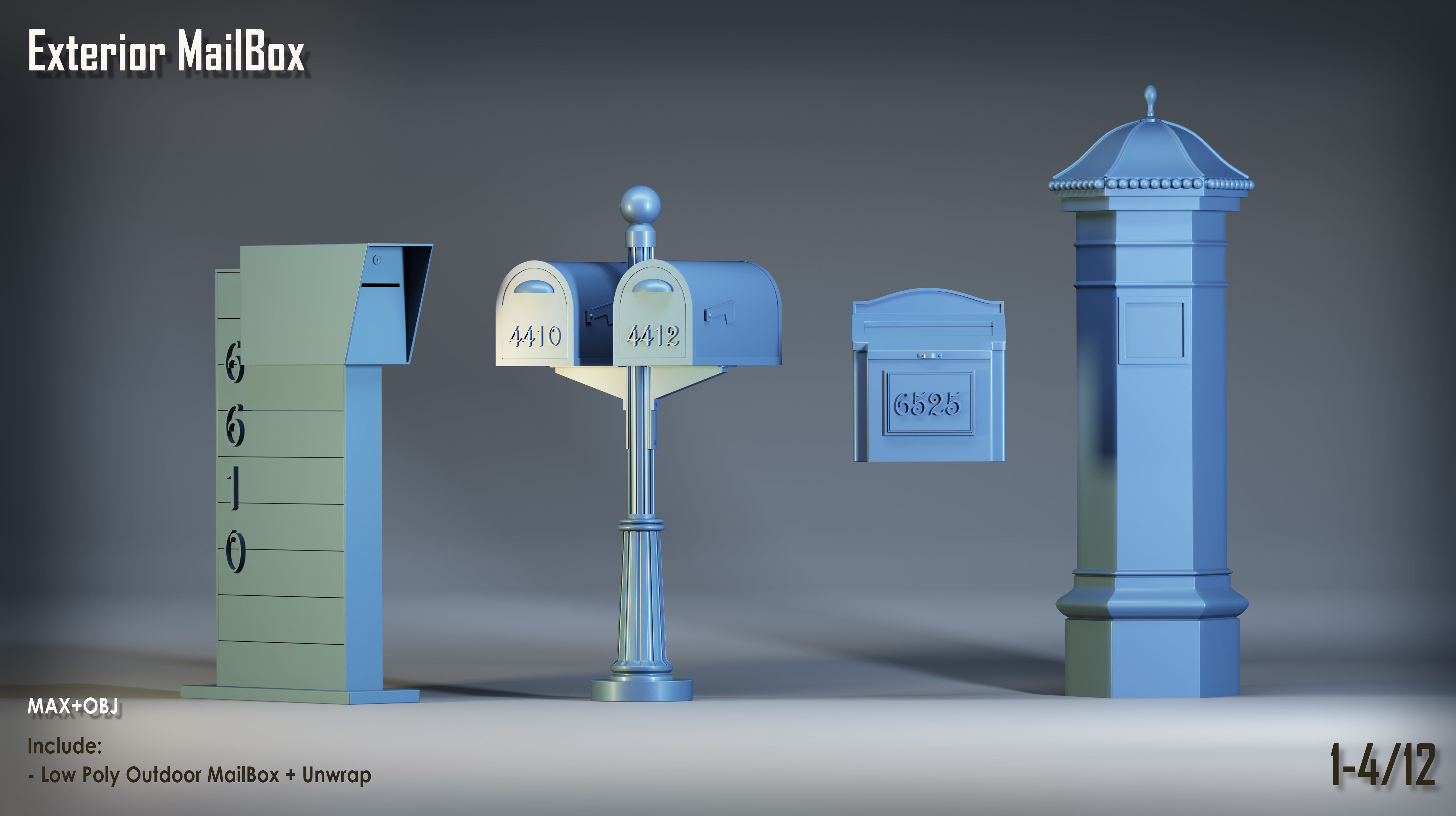 3D model Exterior Mailbox VR / AR / low-poly | CGTrader