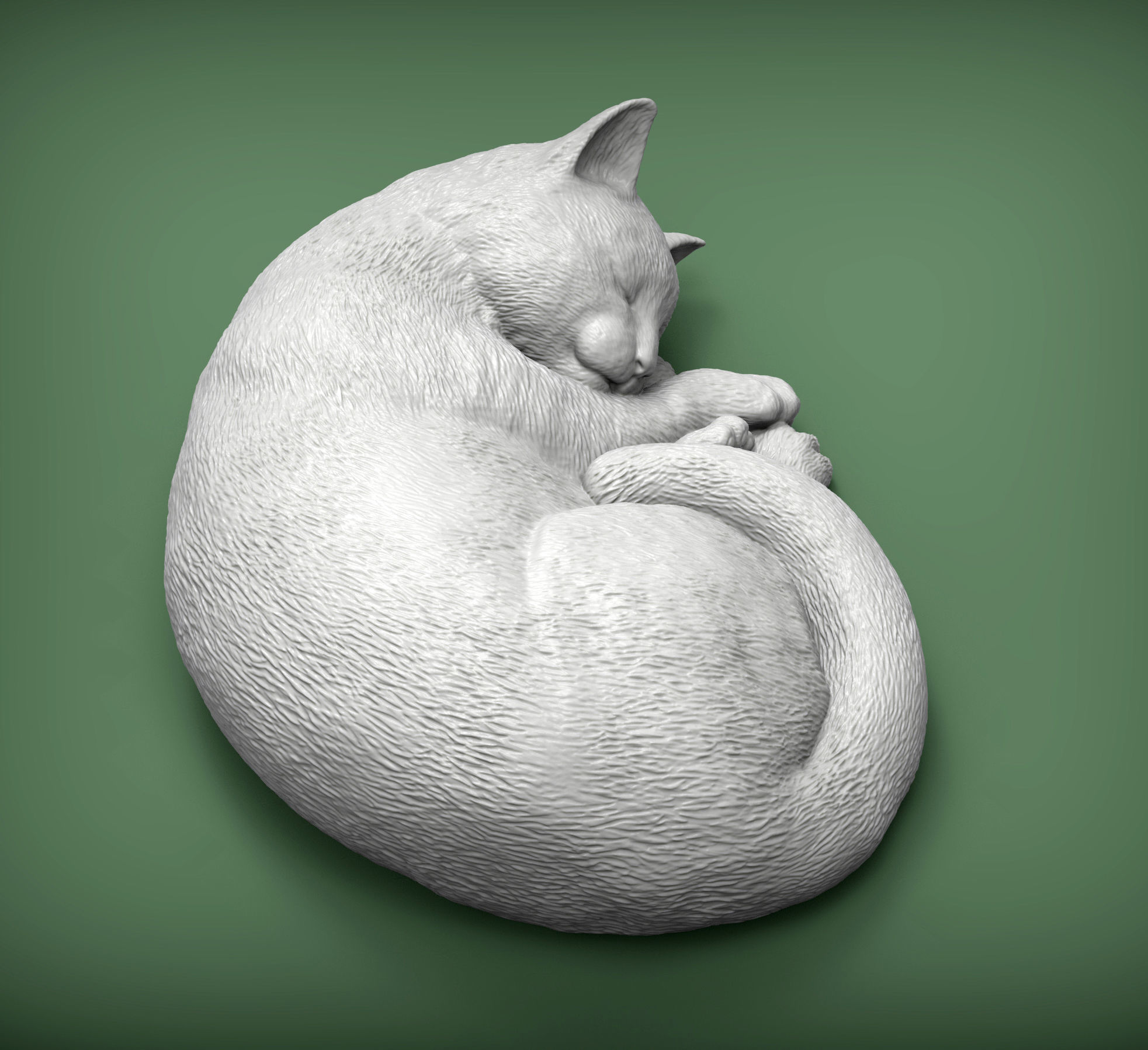 sleeping cat 3D model 3D printable | CGTrader