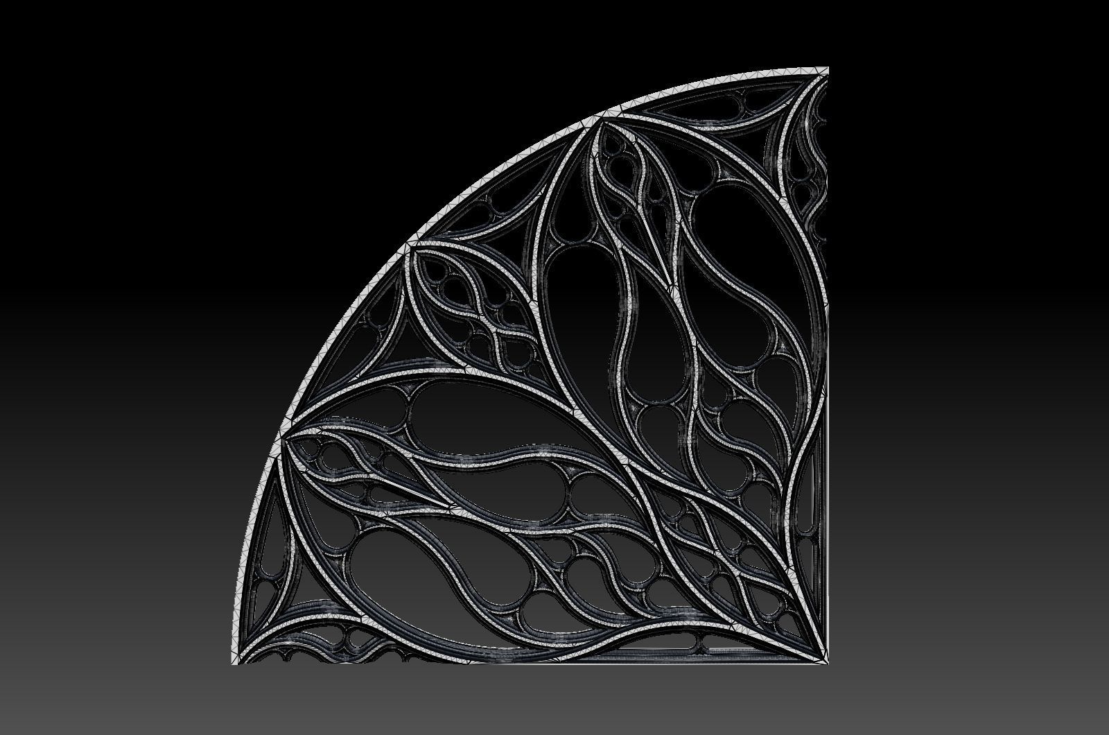 Gothic pattern decorative round window grille model 3D model 3D ...