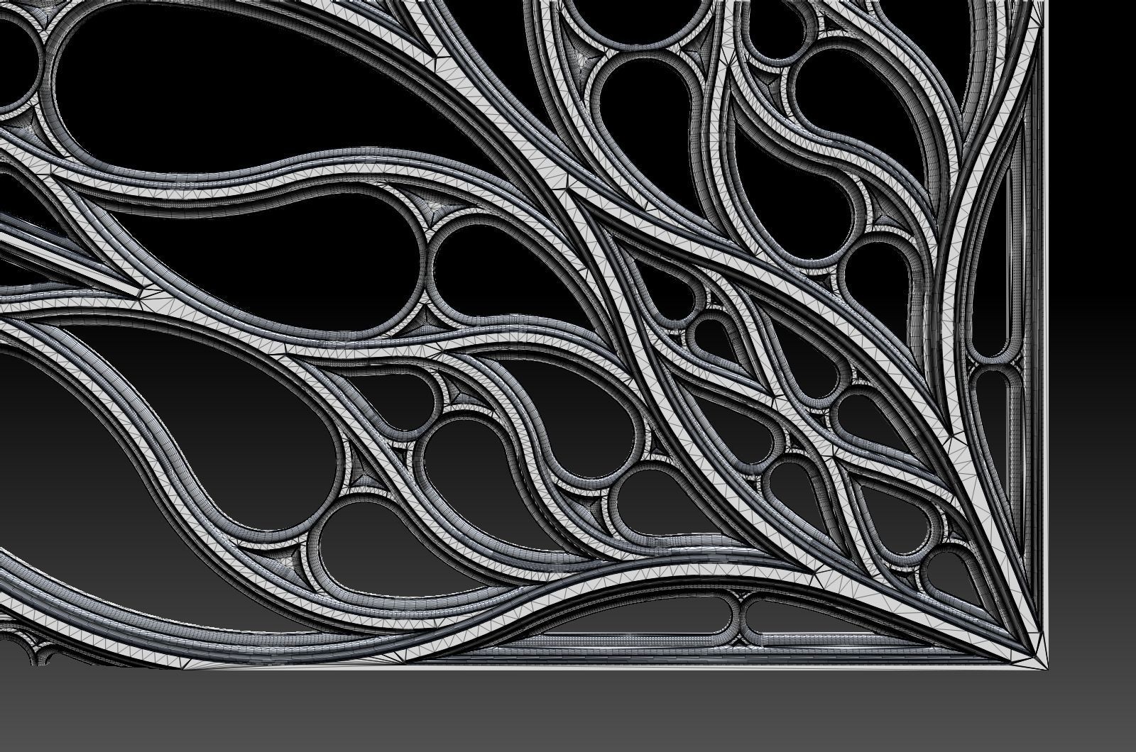 Gothic pattern decorative round window grille model 3D model 3D ...