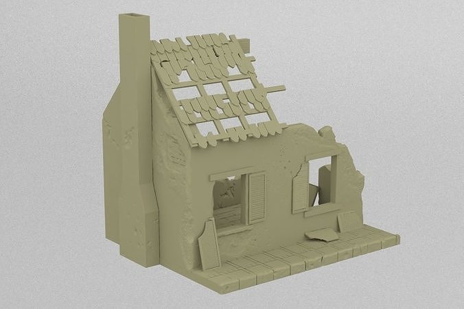 Destroyed house 3D model 3D printable | CGTrader