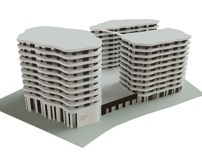 Apartment Building concept Low-poly 3D model | CGTrader