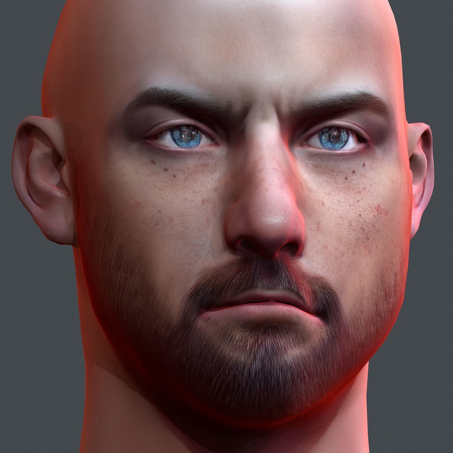 3D model Male head Realistic Perfect Head Low-poly 3D model game ready ...