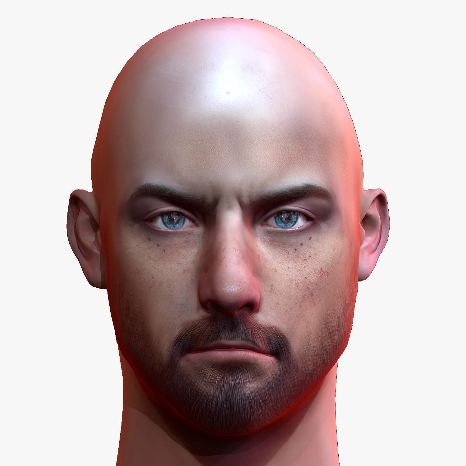 3D model Male head Realistic Perfect Head Low-poly 3D model game ready ...