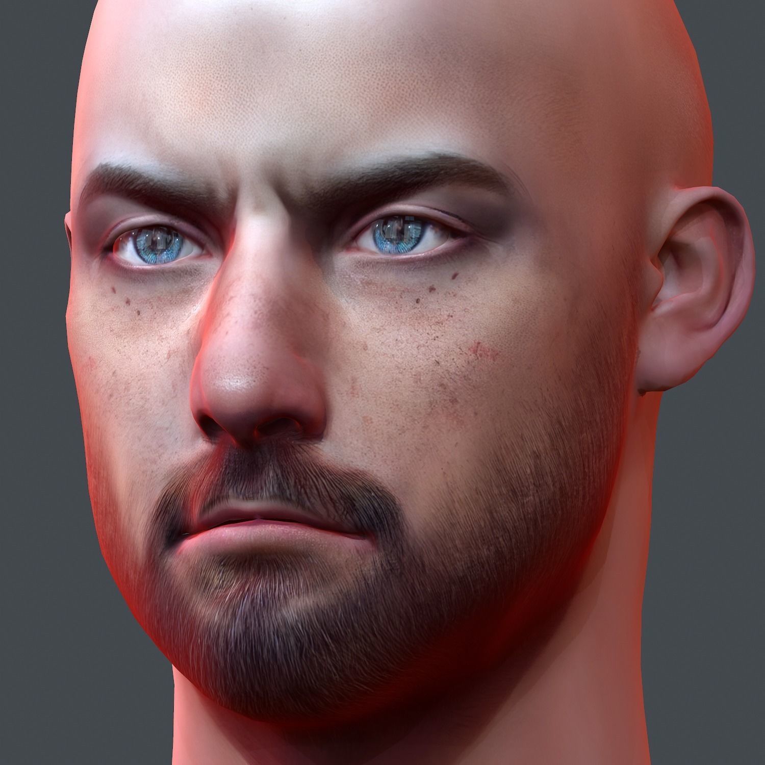 3D model Male head Realistic Perfect Head Low-poly 3D model game ready ...