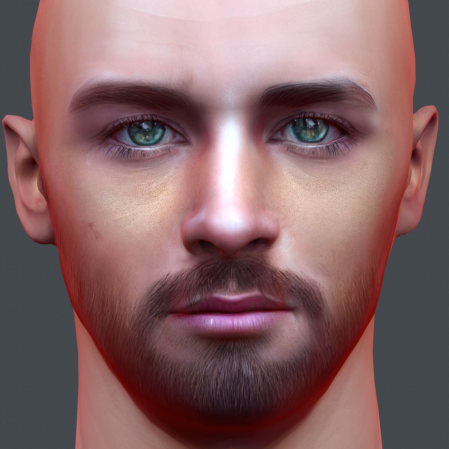 3D model Male head Realistic Perfect Head Low-poly 3D model game ready ...