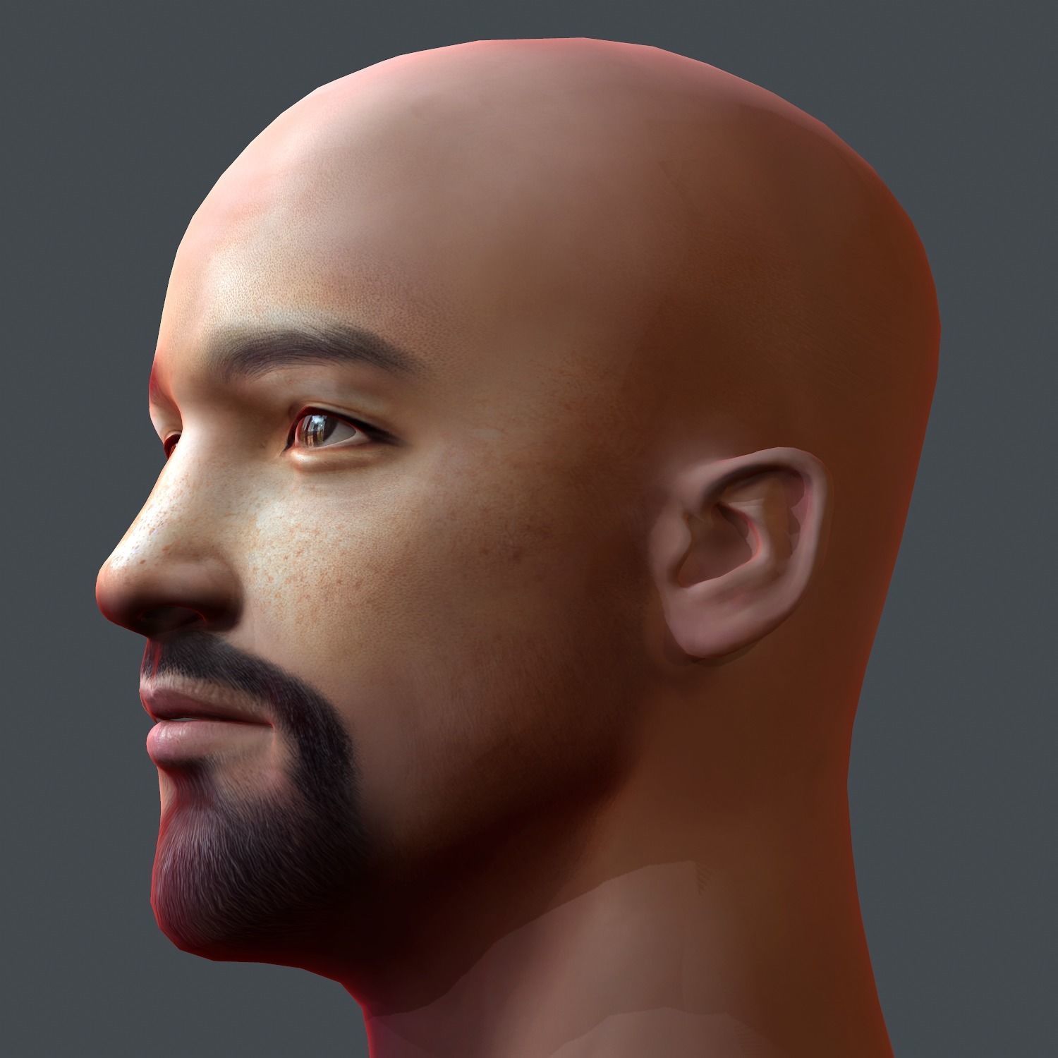 3D model Male head Asian male head PBR Realistic Perfect Head Low-poly ...