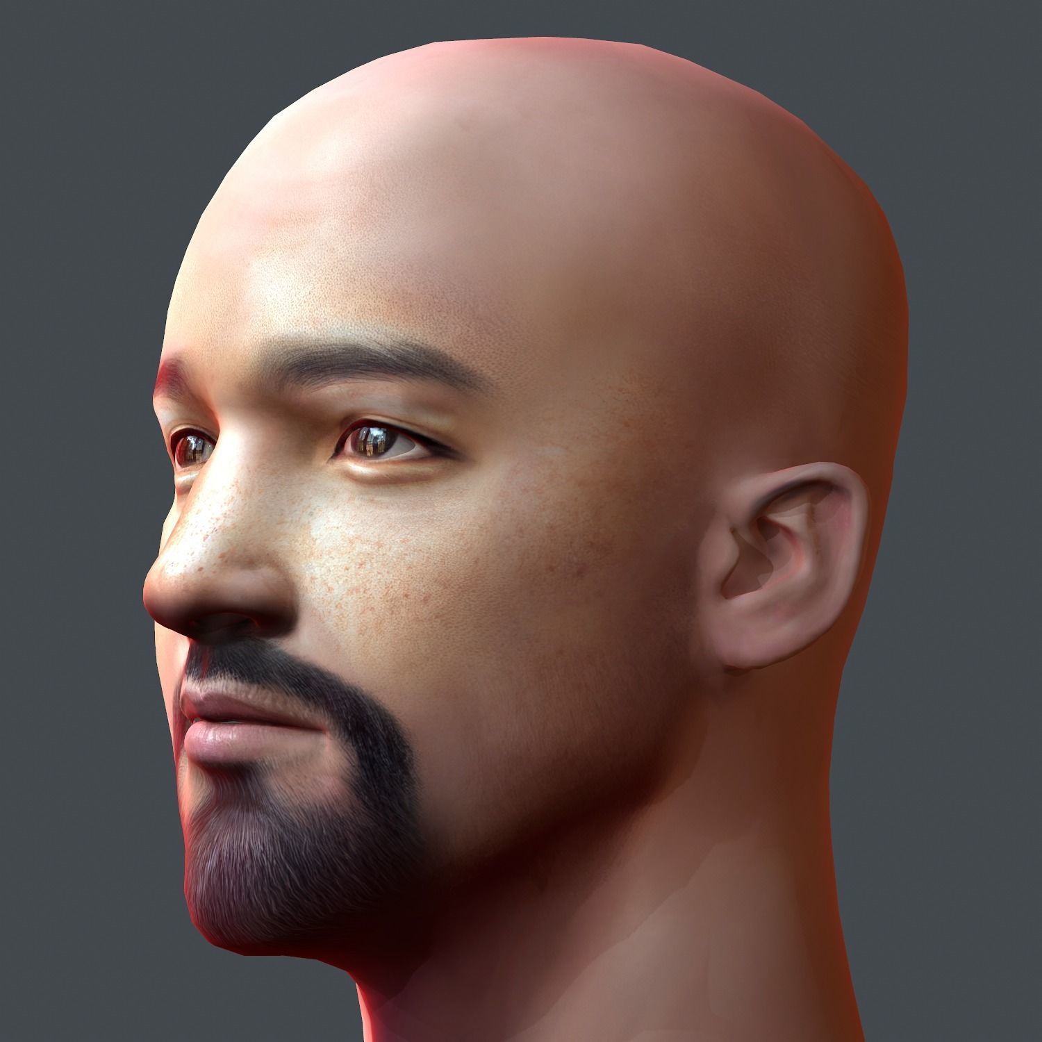 3D model Male head Asian male head PBR Realistic Perfect Head Low-poly ...
