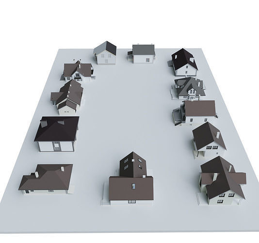 Cottage Houses- 12 Pack Low-poly 3D model | CGTrader