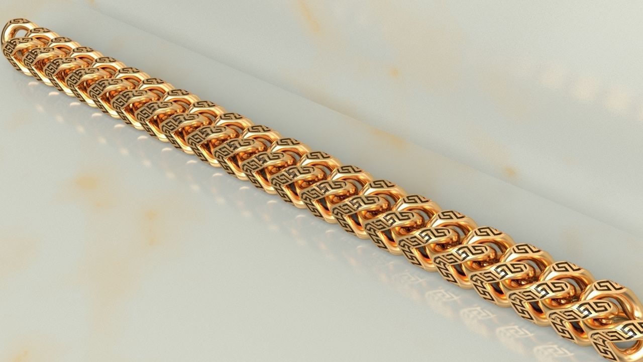 Versace Pattern Franco Edge Chain Link Size Pack 3D model 3D printable ...