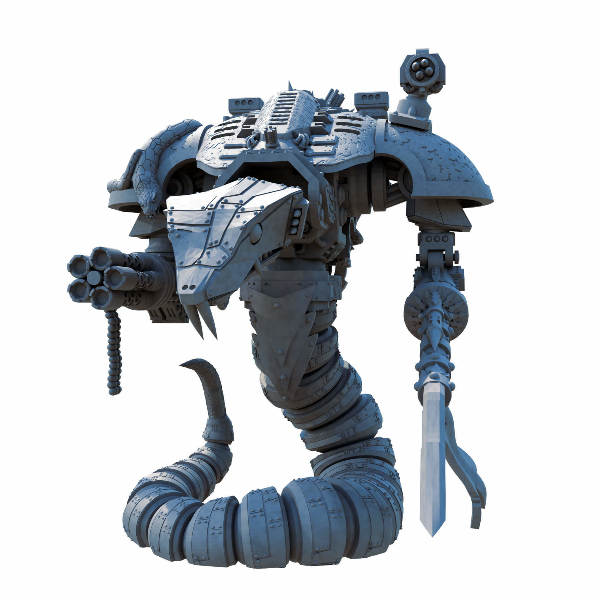 Snake Demon War Knight Sci Fi War Game Proxy 3D model 3D printable ...