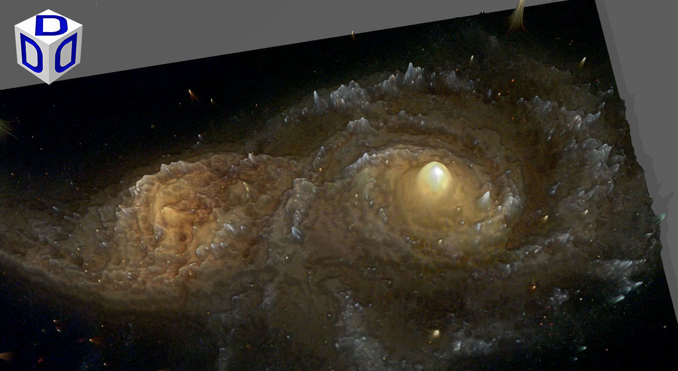 NGC 2207 X IC2163 SKY OBJECT 3D SOFTWARE ANALYSIS 3D model 3D printable ...