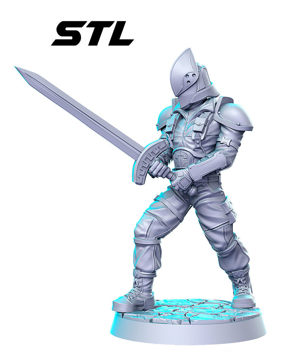 Shinra 3-C SOLDIER Operator Final Fantasy 32mm Pre-supported 3D model ...