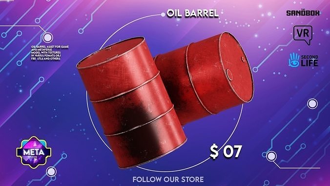3D model Oil barrel Game assets VR / AR / low-poly | CGTrader