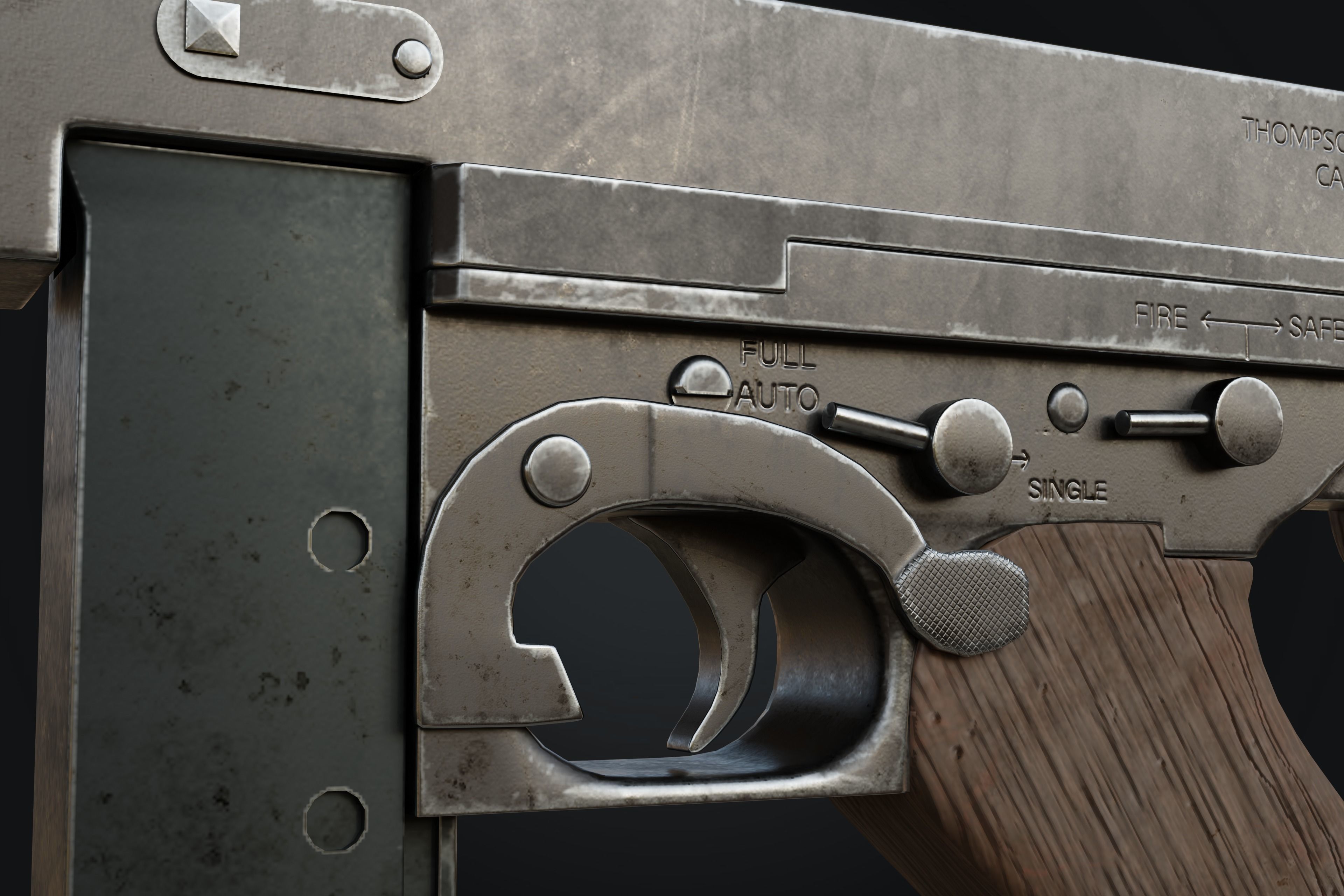 3D model M1A1 Thompson Submachine gun VR / AR / low-poly | CGTrader