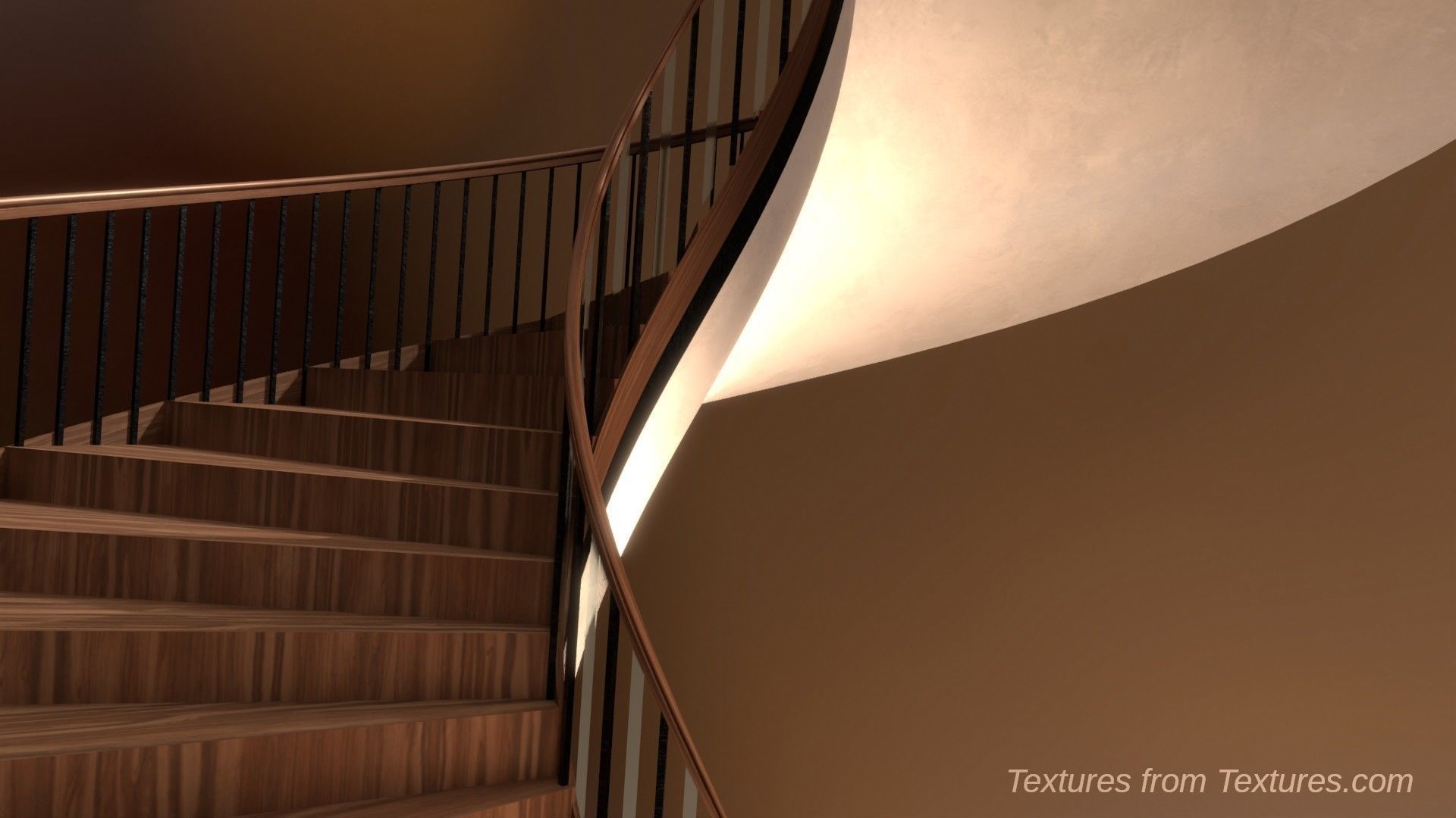 Spiral Staircase with NPR Textures 3D model | CGTrader