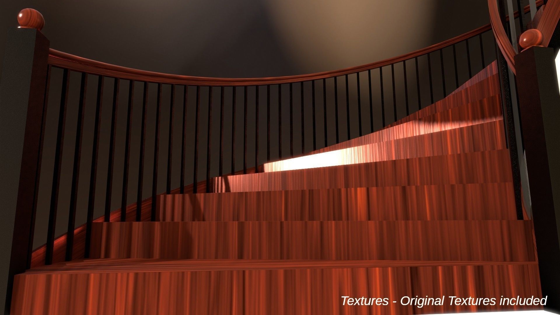 Spiral Staircase with NPR Textures 3D model | CGTrader