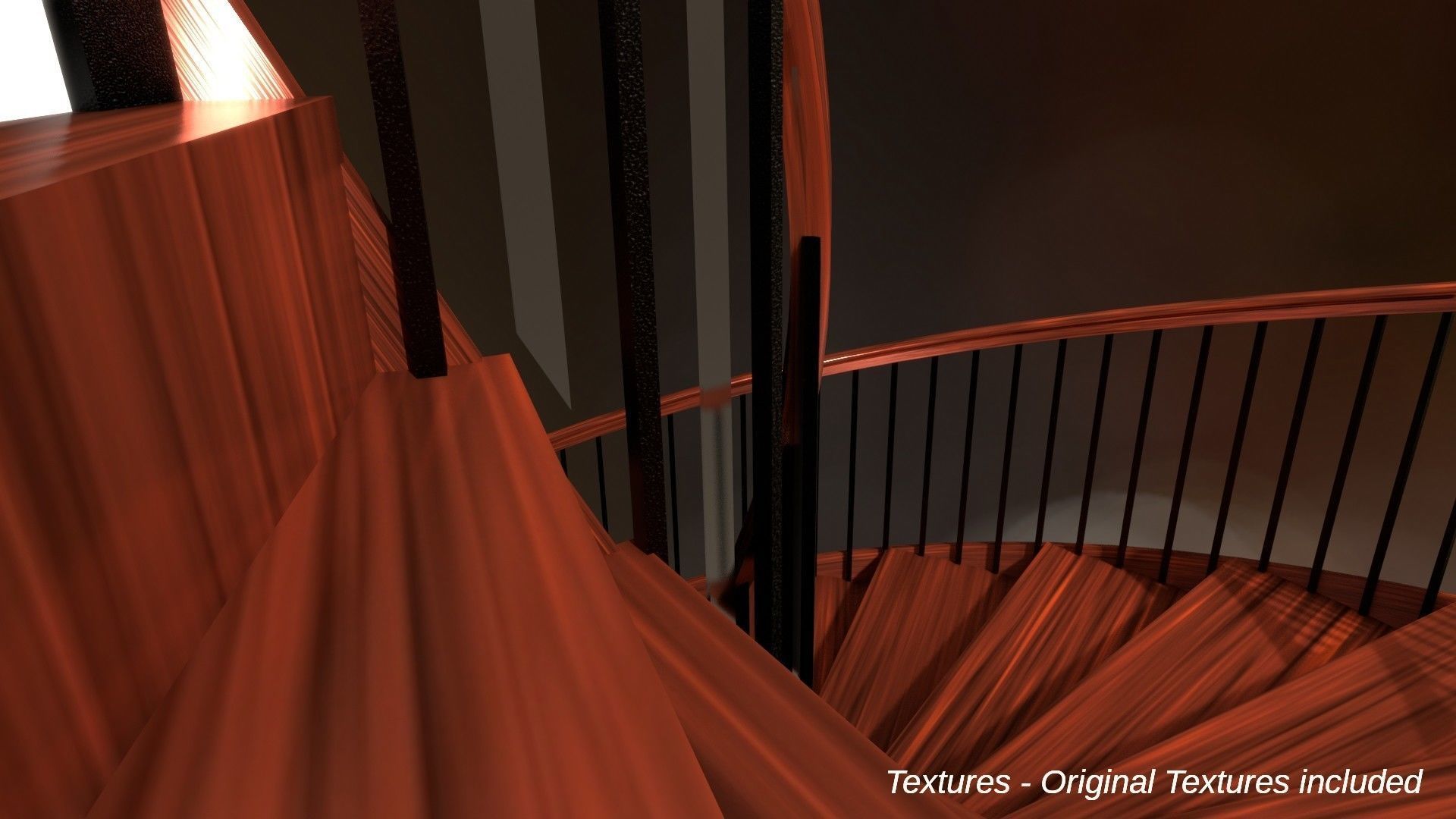 Spiral Staircase with NPR Textures 3D model | CGTrader