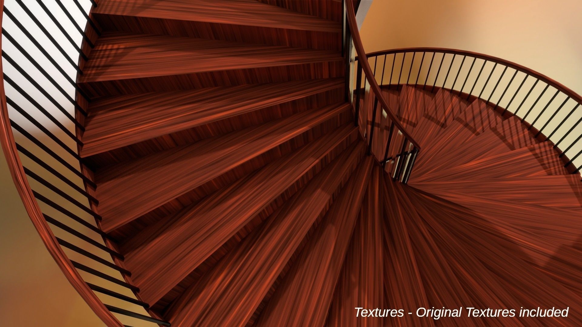 Spiral Staircase with NPR Textures 3D model | CGTrader