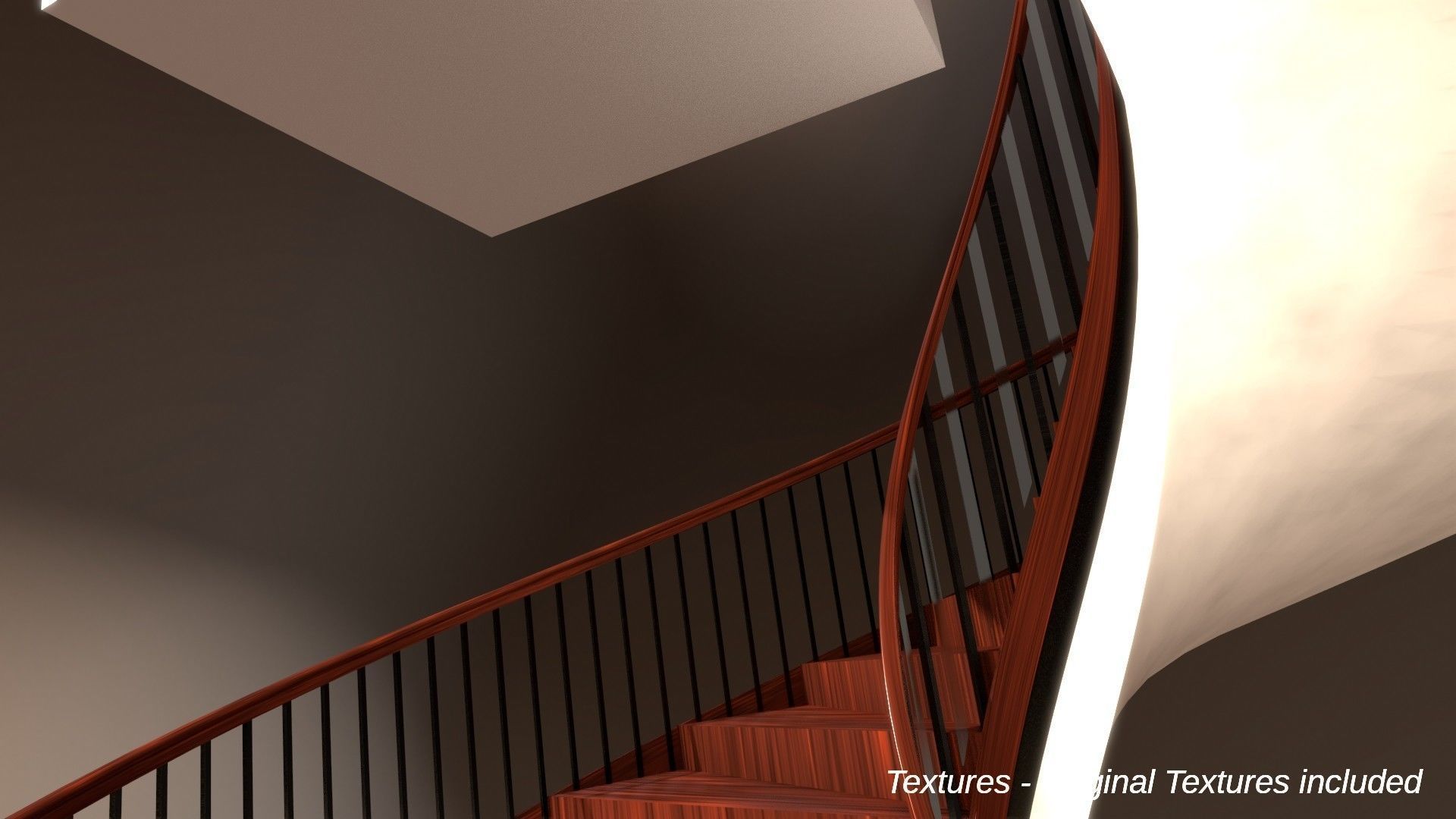 Spiral Staircase with NPR Textures 3D model | CGTrader