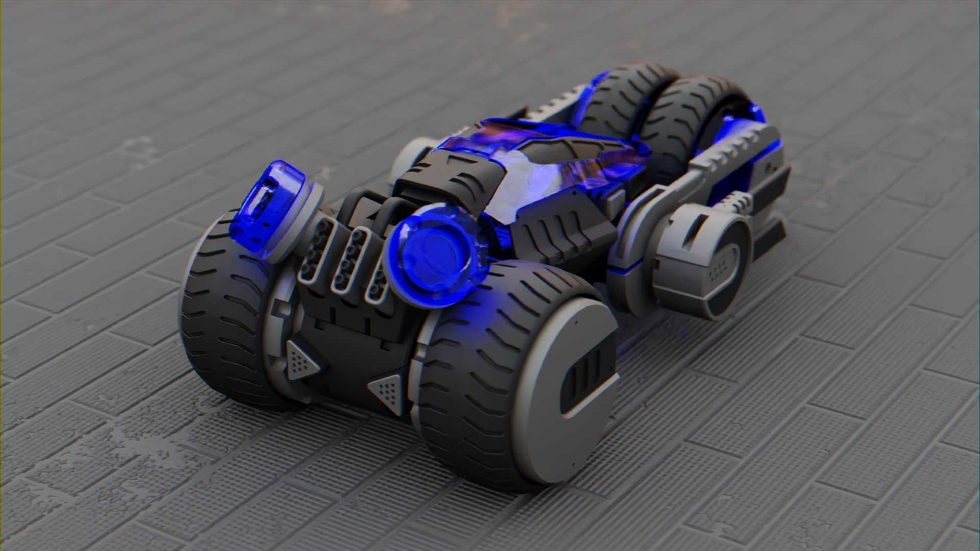 SCI-FI CONCEPT VEHICLE S-100 RIGGED 3D model rigged | CGTrader