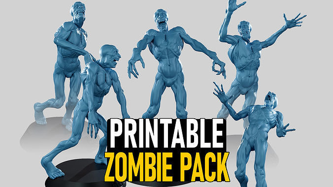 Zombie Undead in Epic Pose 3D Printable Pack 3D Model Collection 3D ...