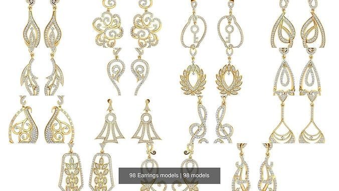 98 Earrings models 3D Model Collection | CGTrader