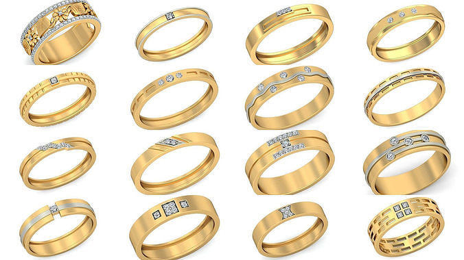 49 Classic Gold Bands collection | CGTrader