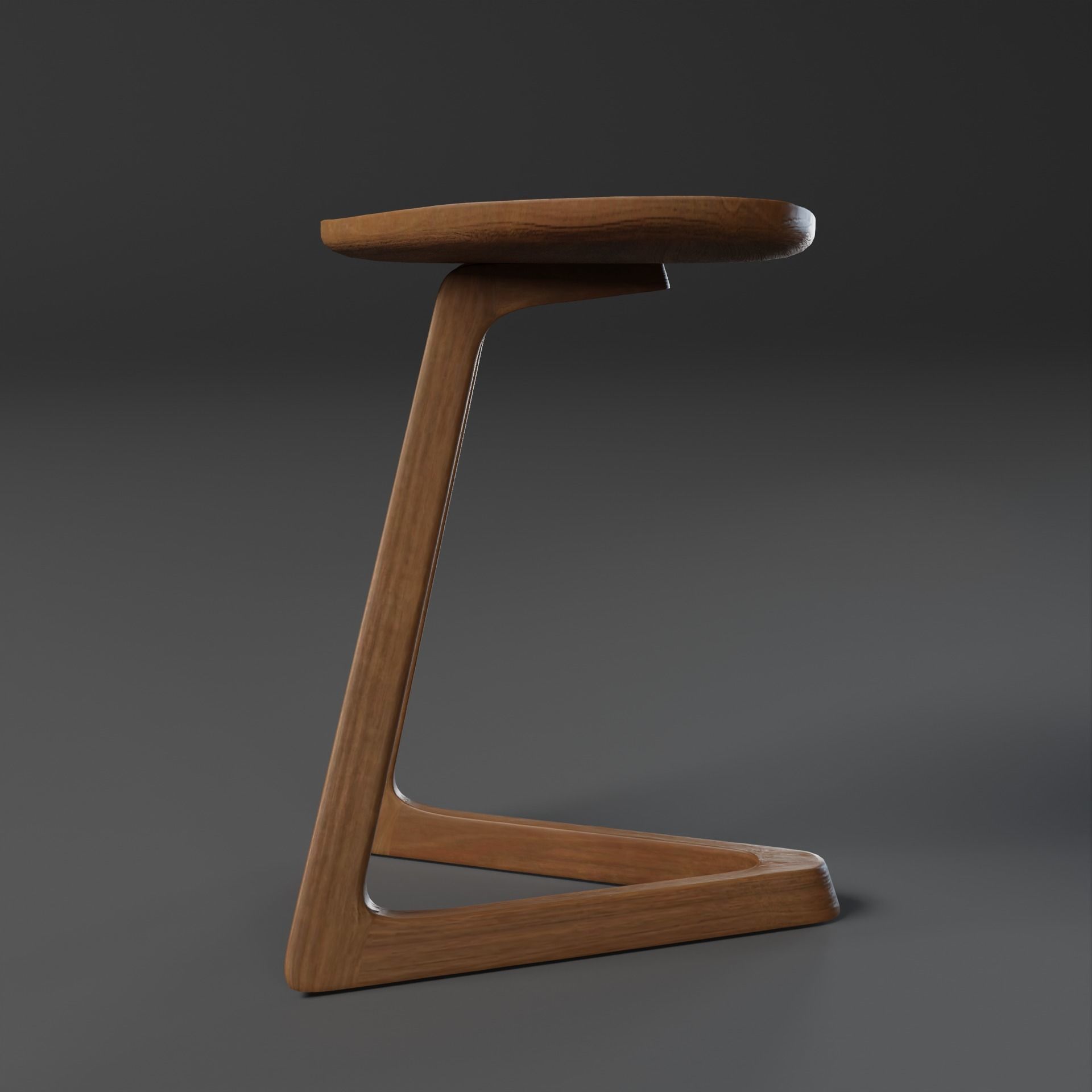 wooden stool free 3D model | CGTrader