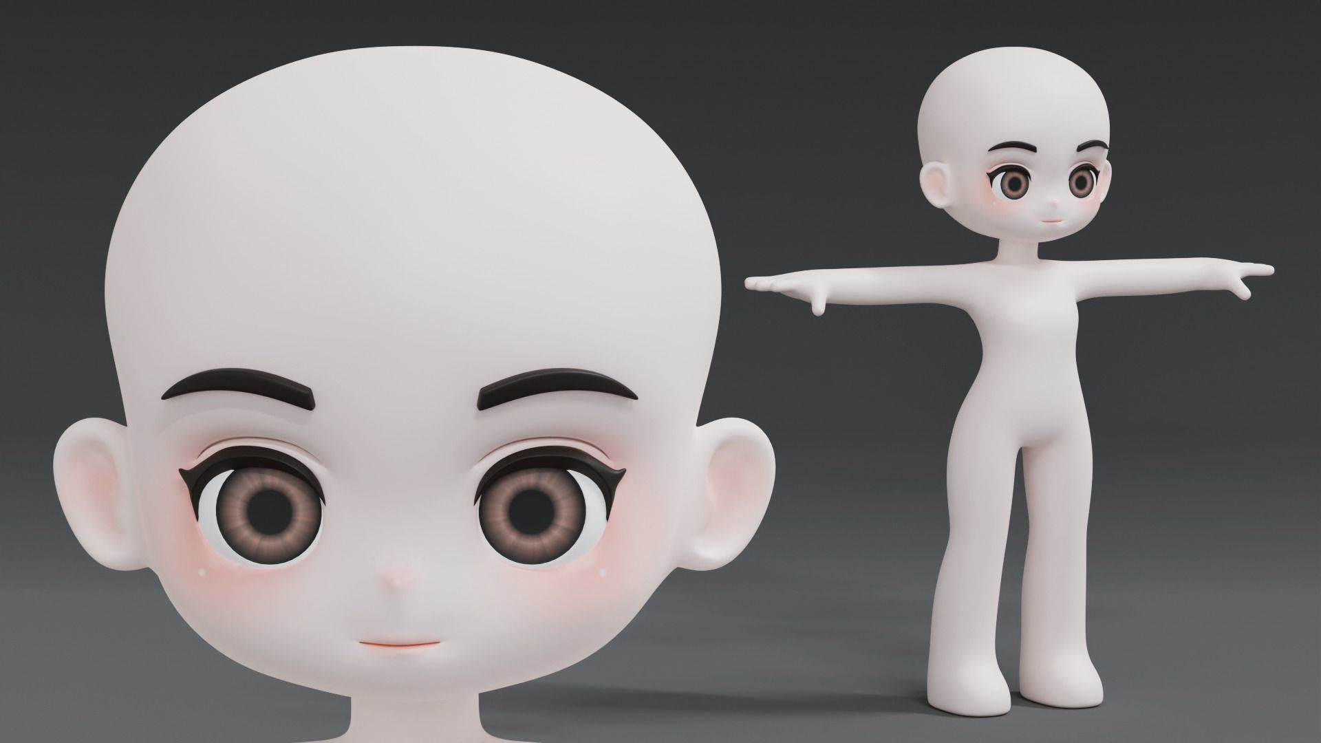 Base Model Cartoon Character Low-poly 3D model | CGTrader