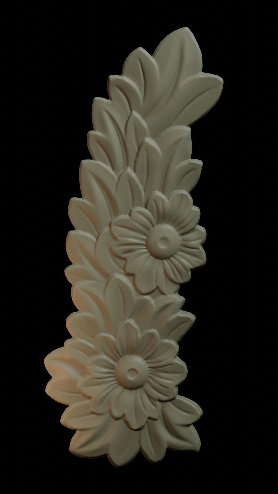 flowers and leaves relief-mold for 3D print and CNC 3D model 3D ...