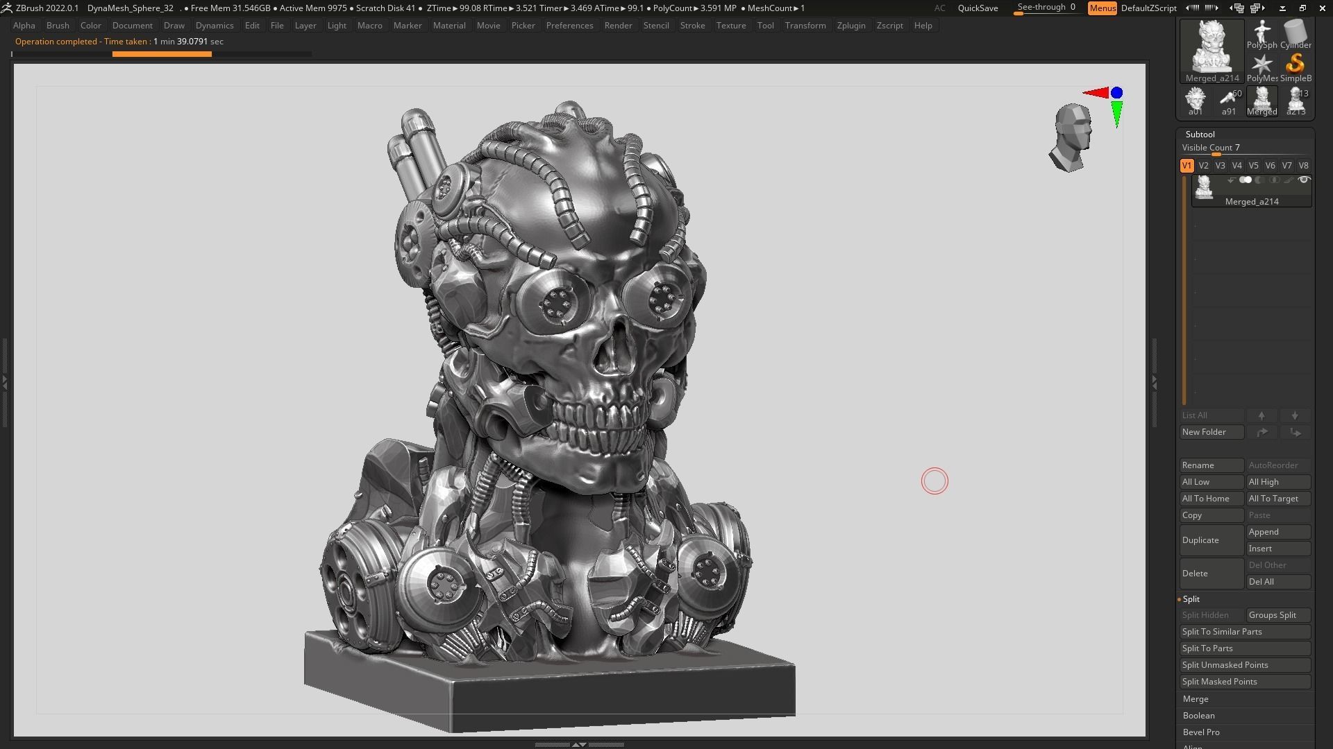 skull robot bust a07 3D model 3D printable | CGTrader