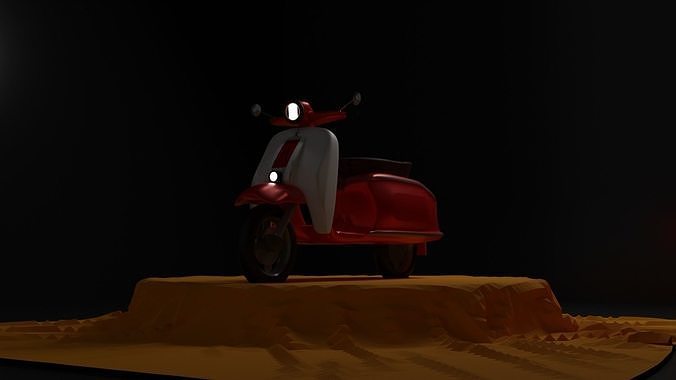3D model LOW POLY SCOOTER in desert VR / AR / low-poly | CGTrader