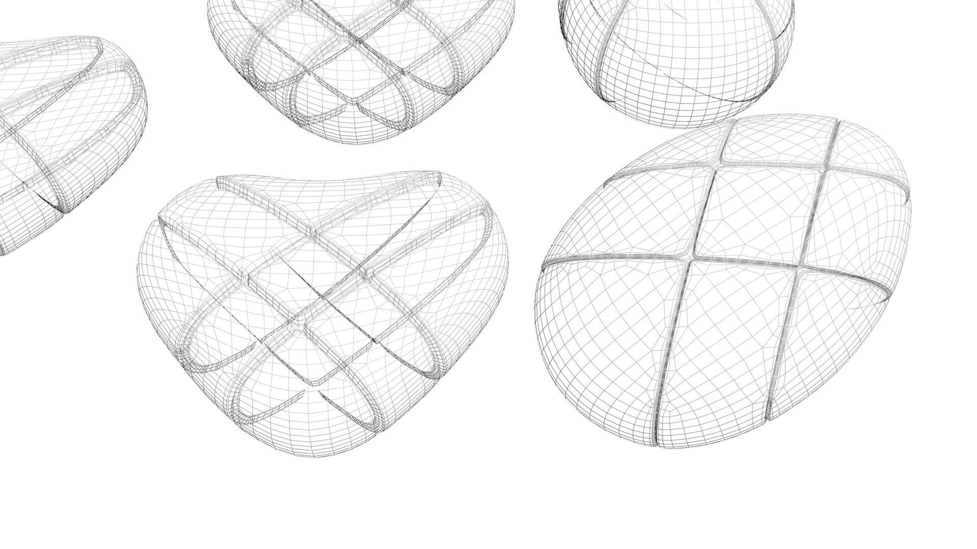 Heart Cubes and Morph Eggs Set 3D model | CGTrader