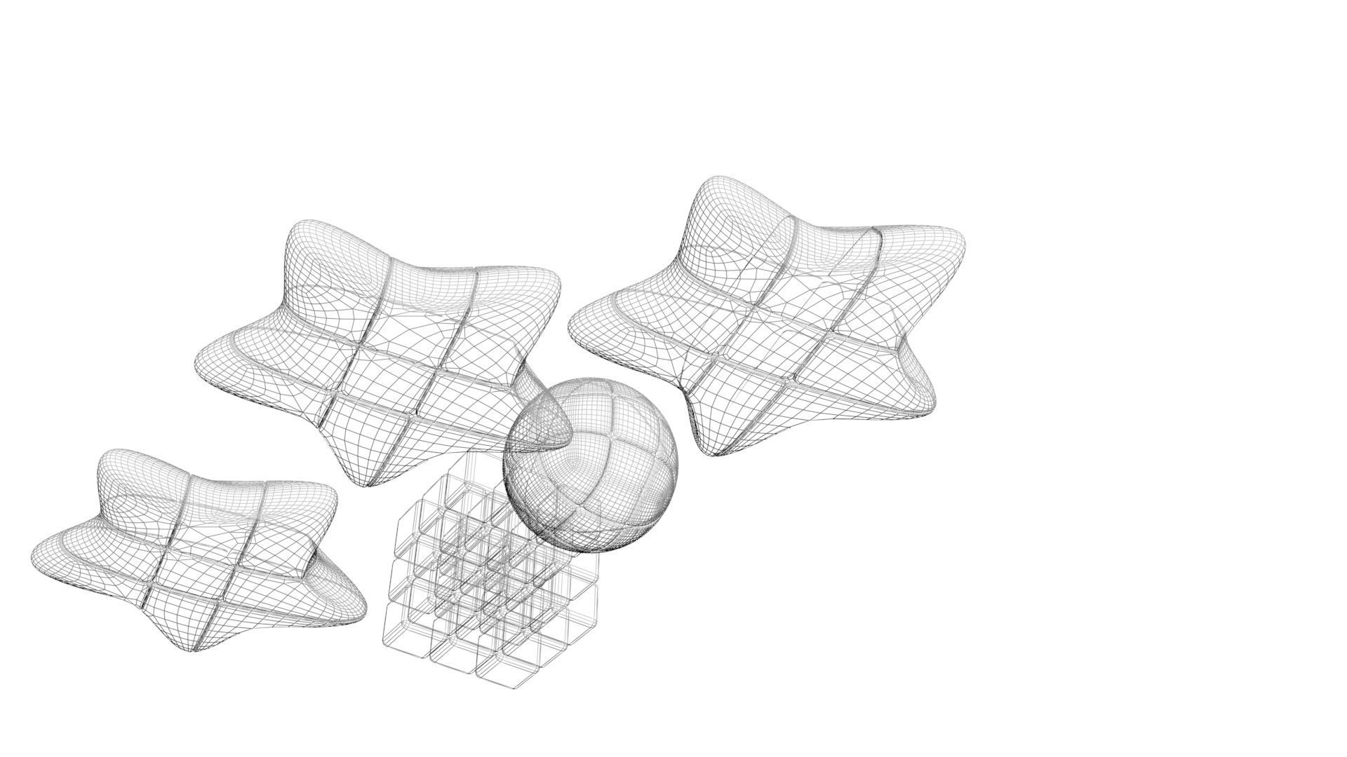 Different Shapes of Rubiks Cube Set 3D model | CGTrader