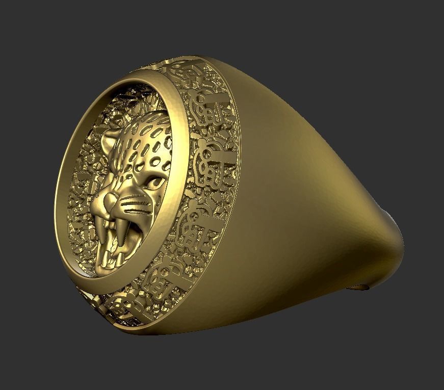 Jaguar Signet Ring STL OBJ FBX 3d model for 3d printing 3D model 3D ...