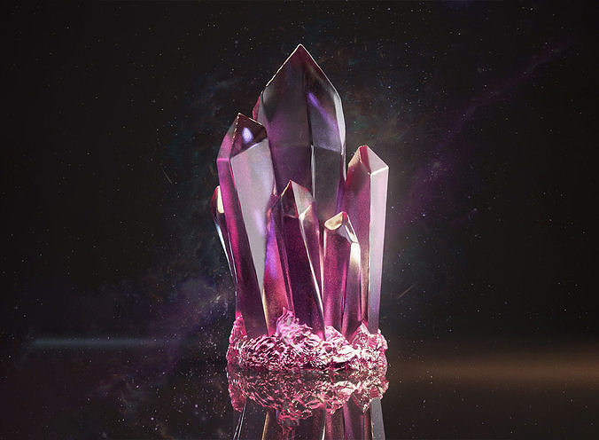 THE CRYSTAL CLUSTER - GEMSTONE - QUARTZ - AMETHYST - ROCK 3D model 3D ...