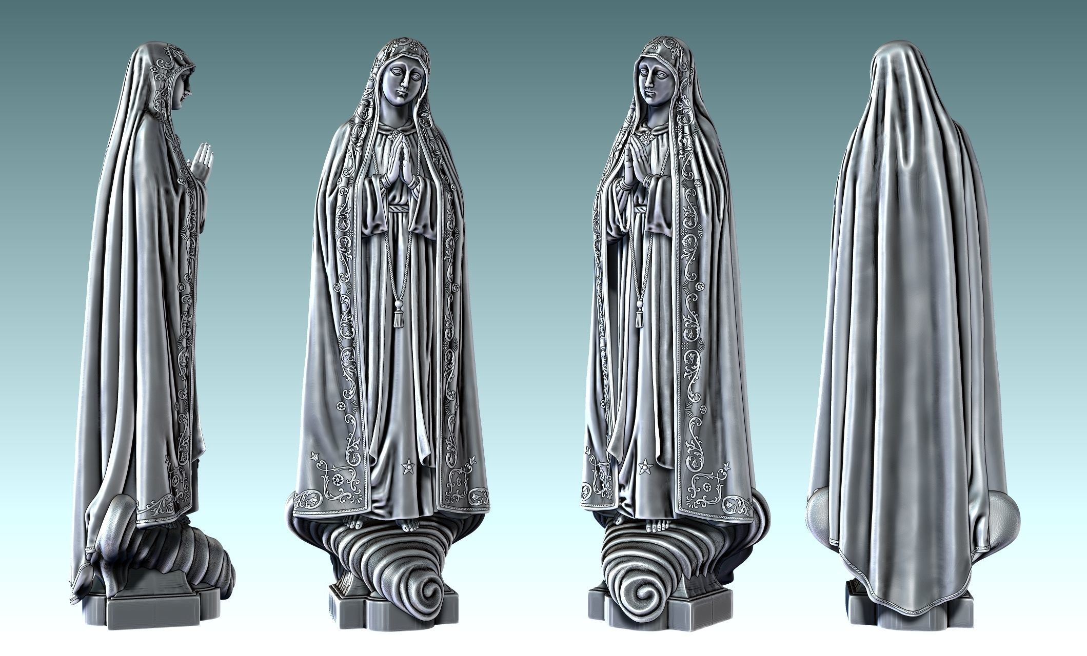 Virgin Fatima - Portugal - Jewerly - Masonry - Carpentry 3D model 3D ...