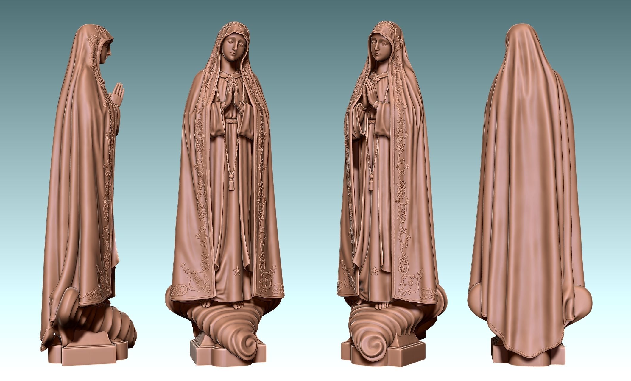 Virgin Fatima - Portugal - Jewerly - Masonry - Carpentry 3D model 3D ...
