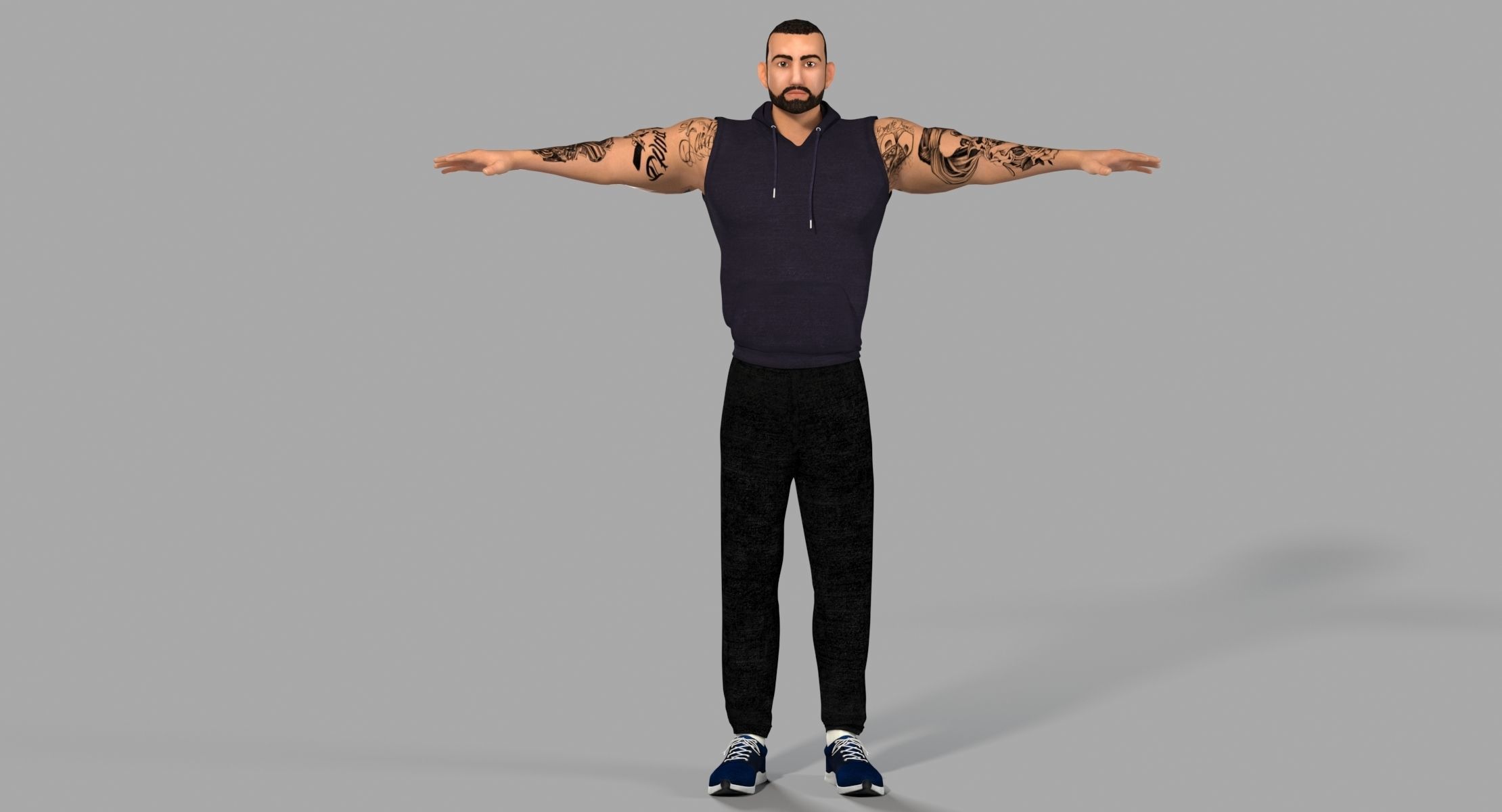 3D model Muscular Gangster Character VR / AR / low-poly | CGTrader