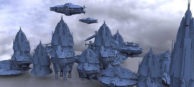 Jupiter alien ruins Kit bash Extended 3D model | CGTrader