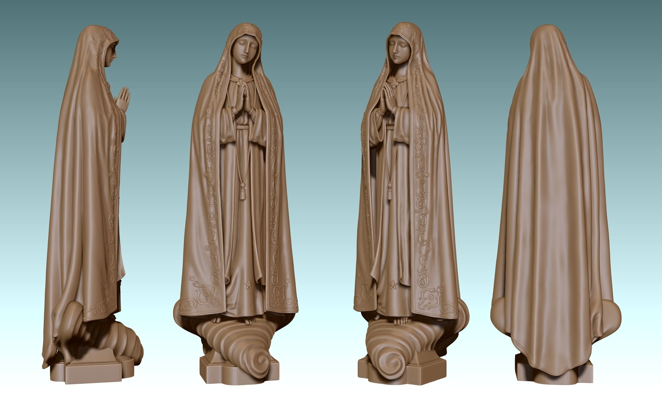Virgin Fatima - Portugal - CNC - Wood - Metal 3D model 3D printable ...