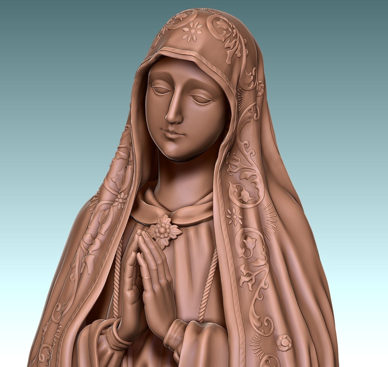 Virgin Fatima - Portugal - CNC - Wood - Metal 3D model 3D printable ...