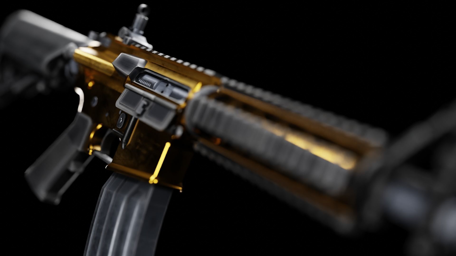 3D model Mid Poly M4 Assault Rifle VR / AR / low-poly | CGTrader