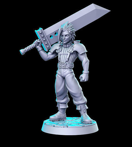 Zack Fair Final Fantasy 32mm Pre-supported 3D model 3D printable | CGTrader