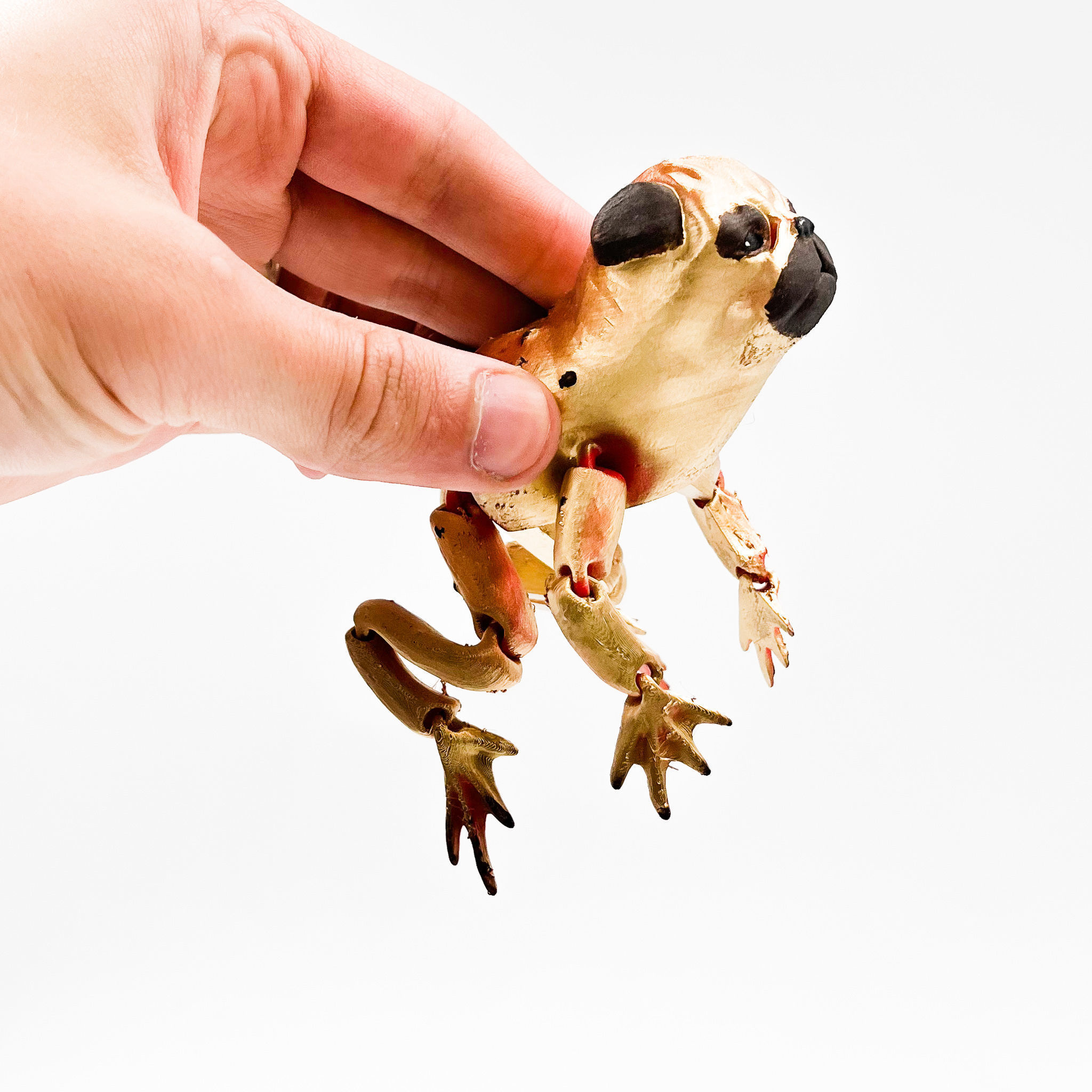 Pug Flexi Toad Frog articulated print-in-place no supports dog 3D model ...