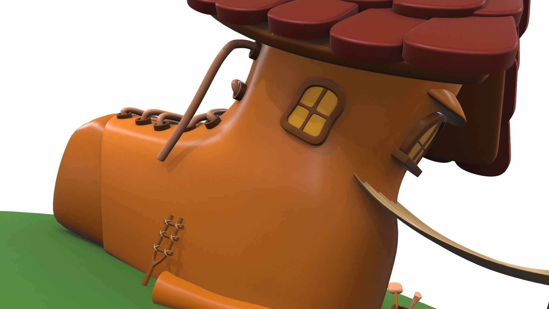 Cartoon boot house and props 3D model | CGTrader